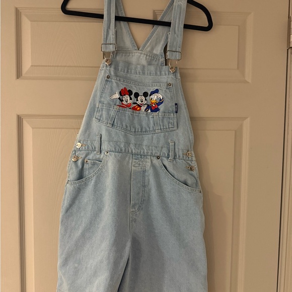 Disney | Jeans | Disney Blue Denim Overalls With Cartoon Design | Poshmark